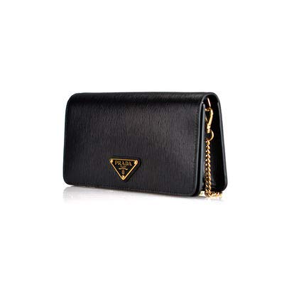 Prada Womens Miniborse Black Vitello Move Small Leather Crossbody 1BP021