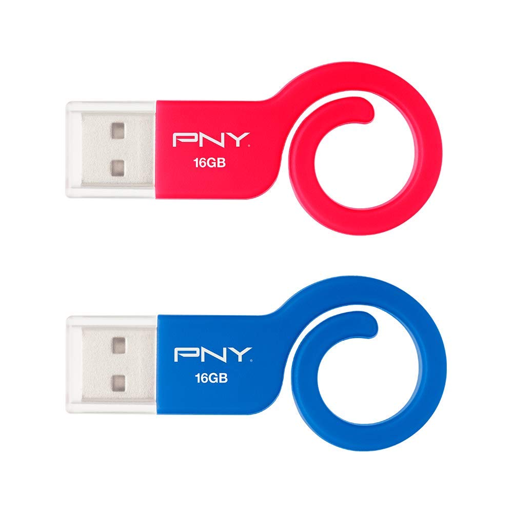 PNY 16GB Monkey Tail USB 2.0 Flash Drive, 5-Pack