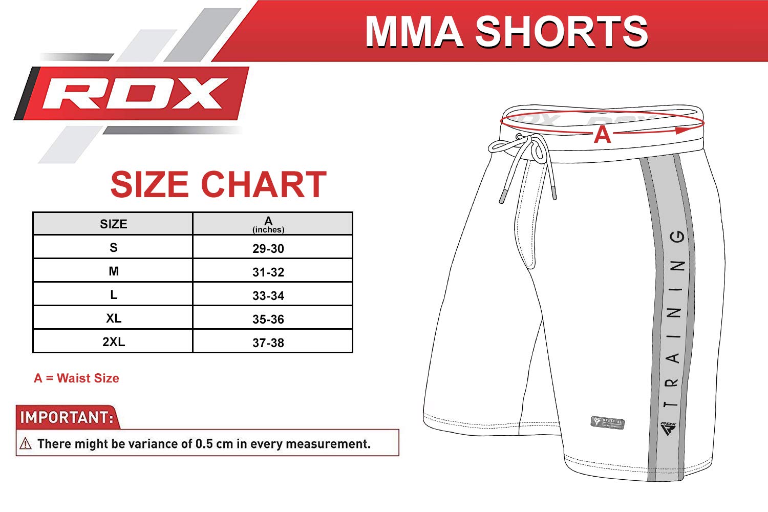RDX MMA Shorts for Training, Kick Boxing, Cage Fighting, Muay Thai, Combat Sports, Martial Arts, Gym