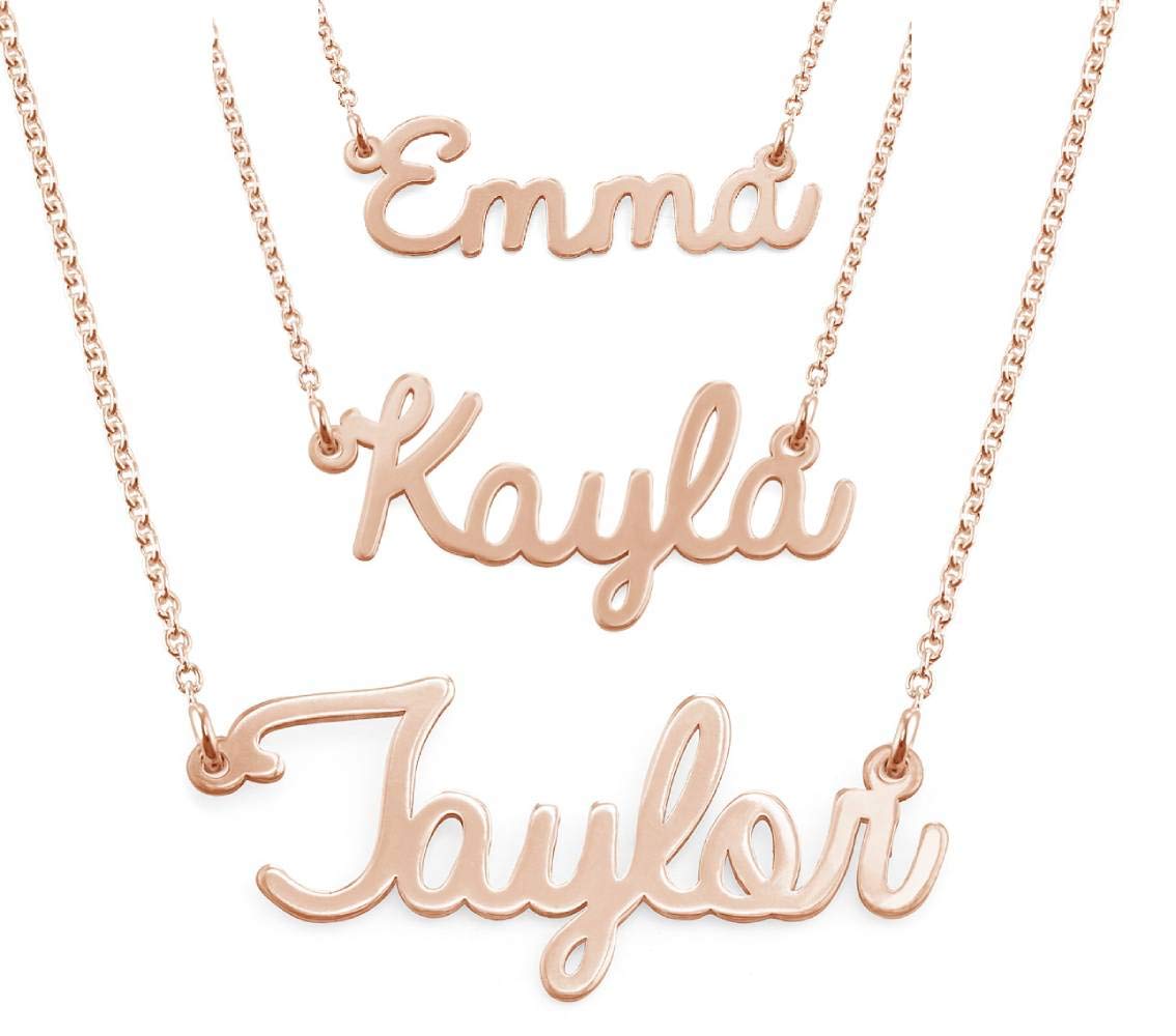 MyNameNecklace Personalized Cursive Name Pendant Necklace-Nameplate Christmas Jewelry Gift