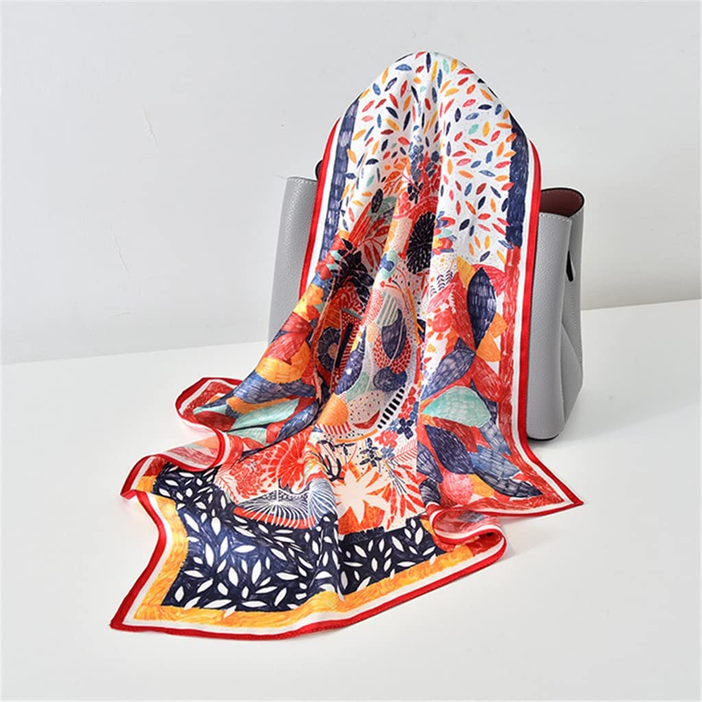 XWWDP Spring and Autumn Thin Silk Small Square Scarf Women's Small Neck Scarf Silk Scarf (Color : A, Size : One Size)