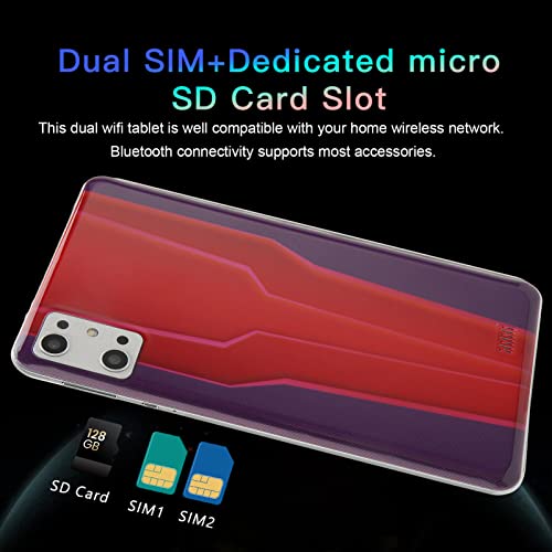 Tablet, 7inch Gaming Tablet, Portable HD Tablet PC,2GB RAM 32GB ROM,5G WiFi Octa Core Tablet, 5000mAh Office Tablet for Work Study (Red)