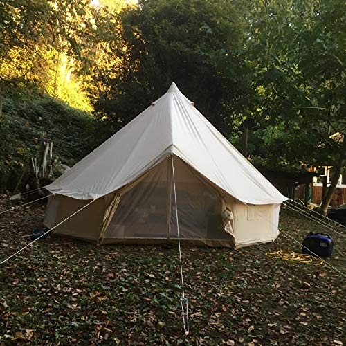 Outdoor Waterproof Family Glamping Yurt Cotton Canvas Bell Tent for Event Wedding Party (Diameter 5M)