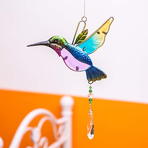 WEISIPU Crystal Suncatchers for Windows - Hummingbird Crystal Ball Prisms Hanging Crystals Ornament for Home Garden Office Wedding Christmas Decoration-Hummingbird