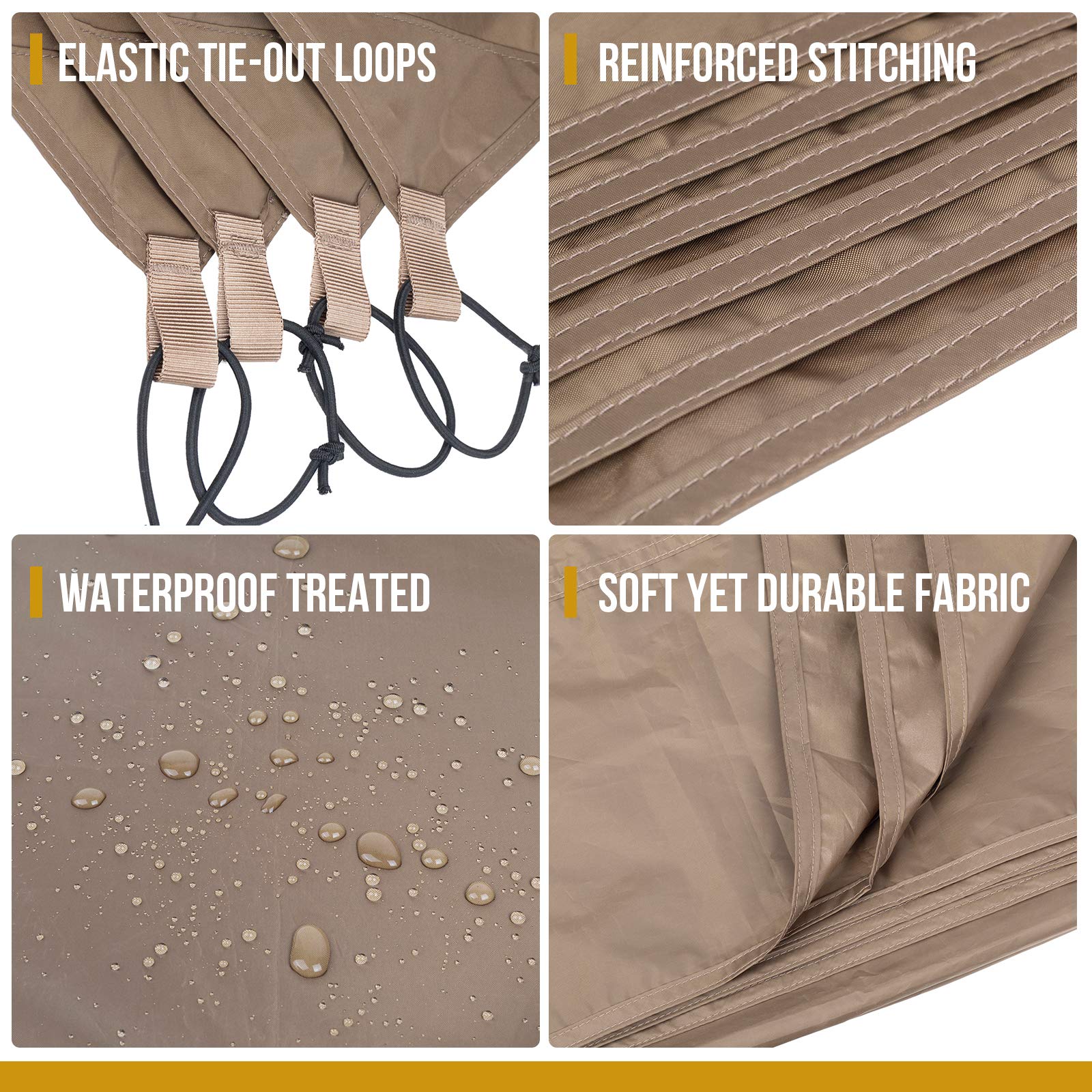 OneTigris Outback Retreat Camping Tent + Waterproof Tent Footprint + Lightweight Tent Poles (1.25m)