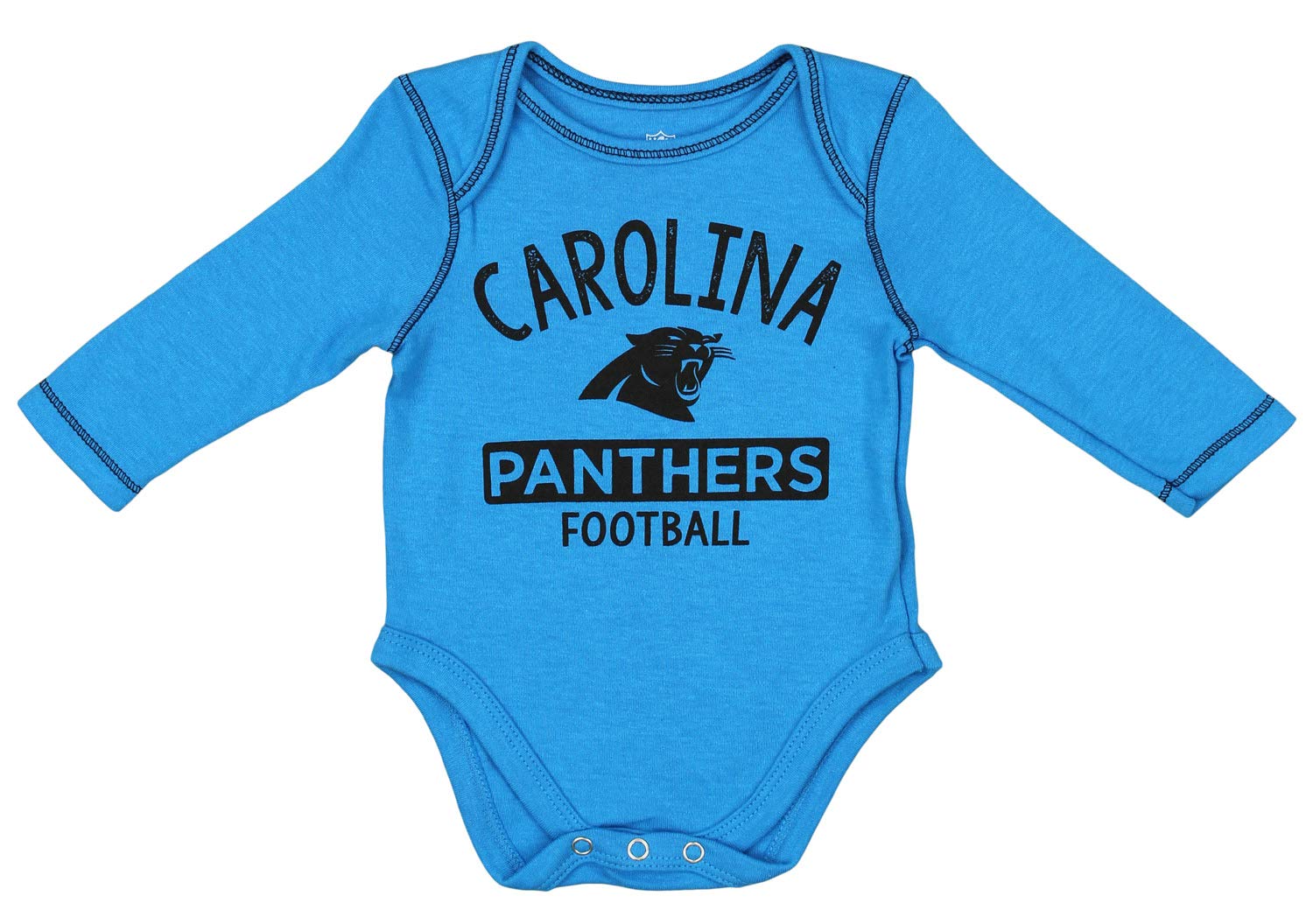 OuterStuff NFL Newborn (0M-9M) and Infant (12M-24M) 2 Piece Long Sleeve Creeper Set, Carolina Panthers 18 Months