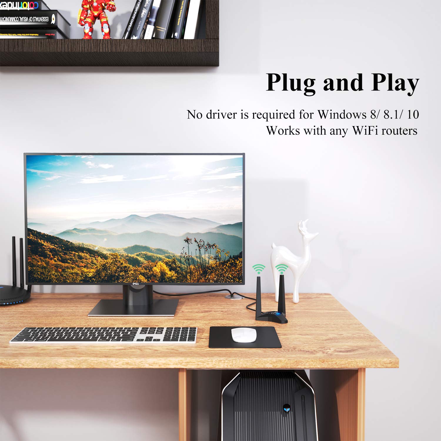 WAVLINK AX3000 PCIe WiFi Adapter, Next-Gen WiFi 6E Tri-Band with Bluetooth 5.2, Up to 3000Mbps with 6GHz, MU-MIMO, OFDMA, Ultra-Low Latency for Desktop PC, Supports Windows 11, 10 (64bit)
