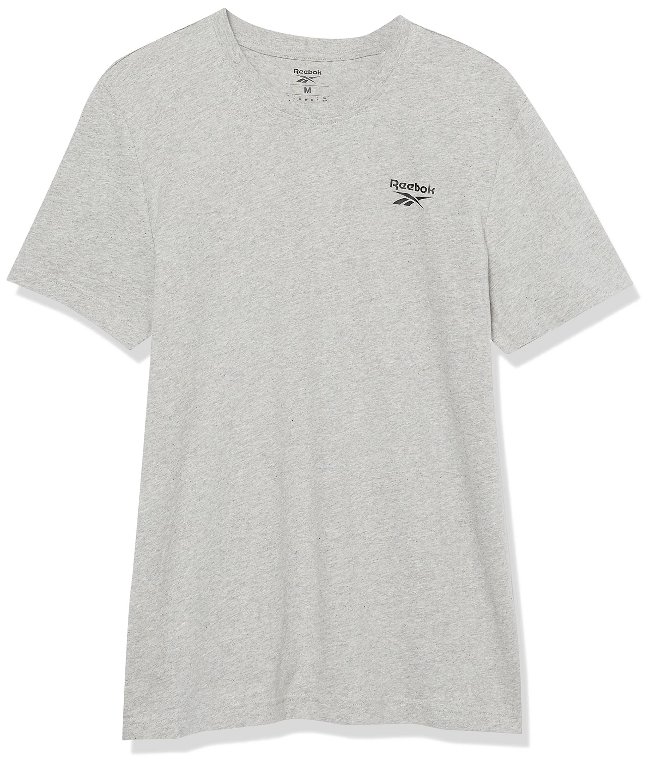 Reebok Men's Standard Tee, Medium Heather Grey/Small Logo Black, 3X-Large