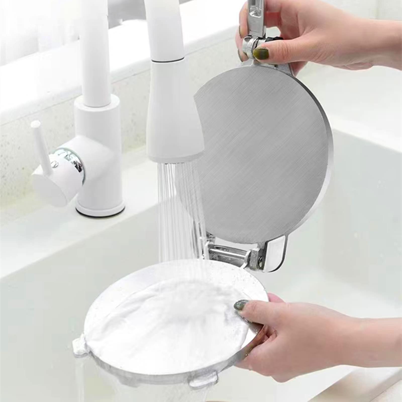 Tortilla Press Aluminum Alloy Tortilla Press Flapjack Machine Crepe Machine Pancake maker cast aluminum tortillas homemade pancakes (6in,Sliver)