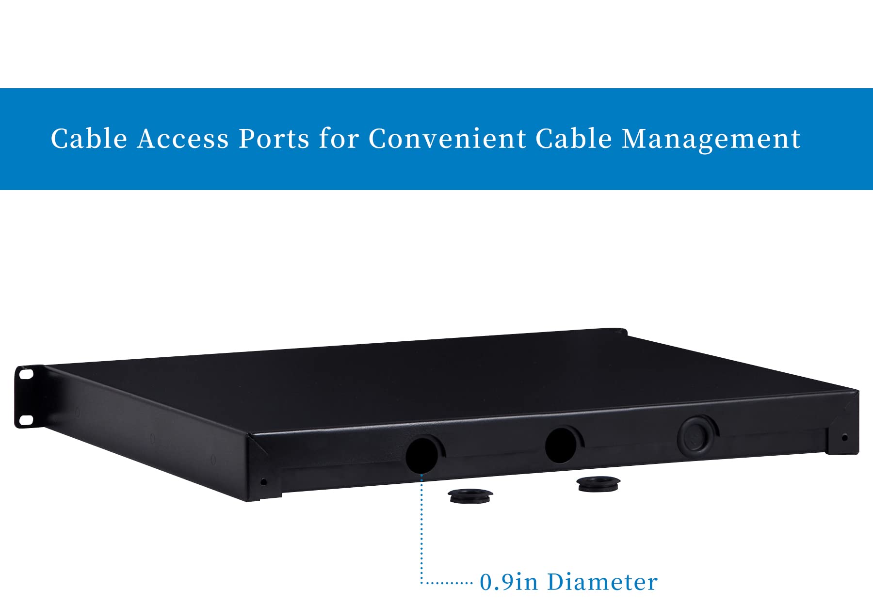 RackPath 1U Rack Mount Drawer for 19 Inch AV/Network/DJ Equipment Racks or Cabinets with Lock and Key