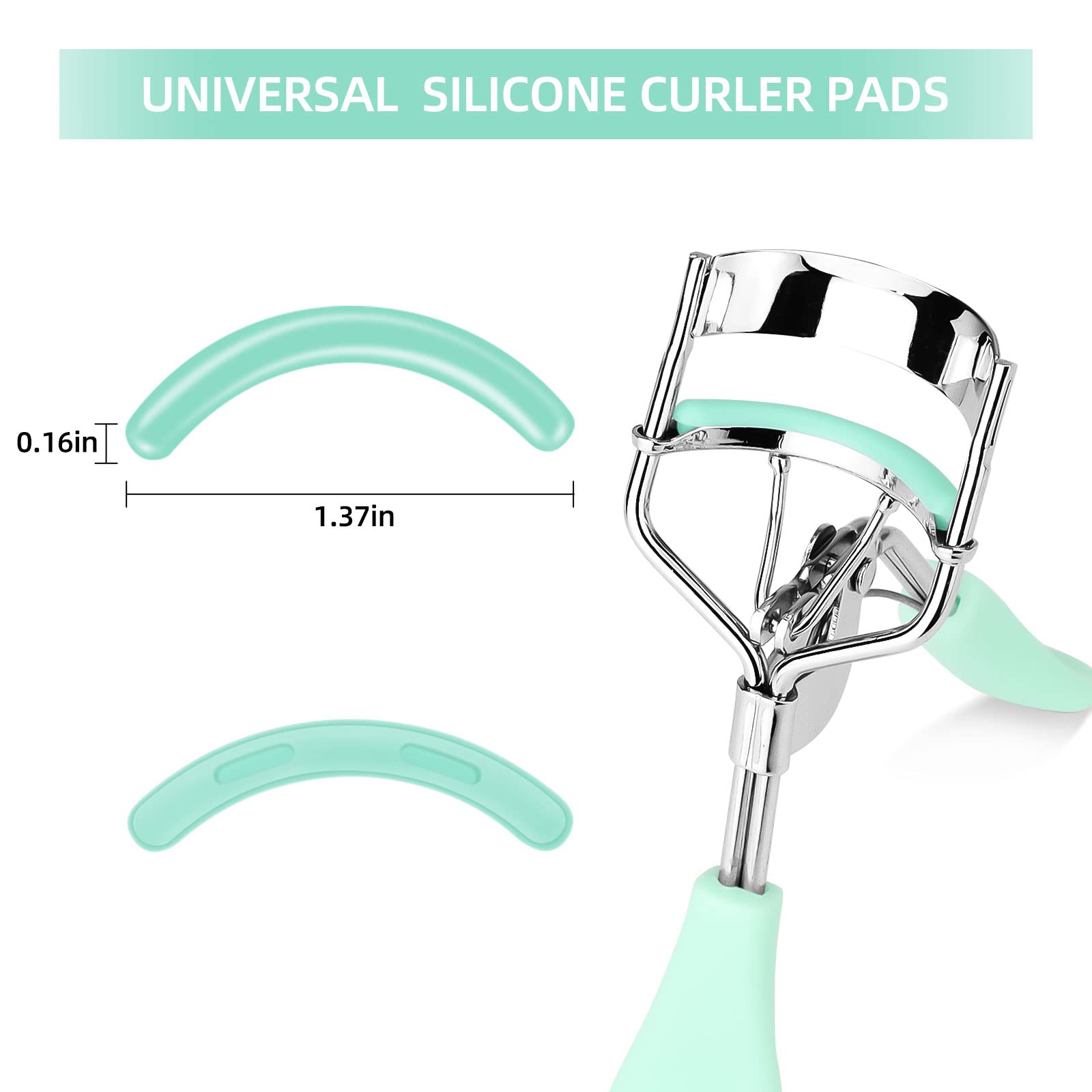 Zowor Rose Red Eyelash Curler Refills Pads-30 Pcs Silicone Replacement Refills Eye Lash Curler Pads for Universal Eyelash Curler with a Clear Storage Box