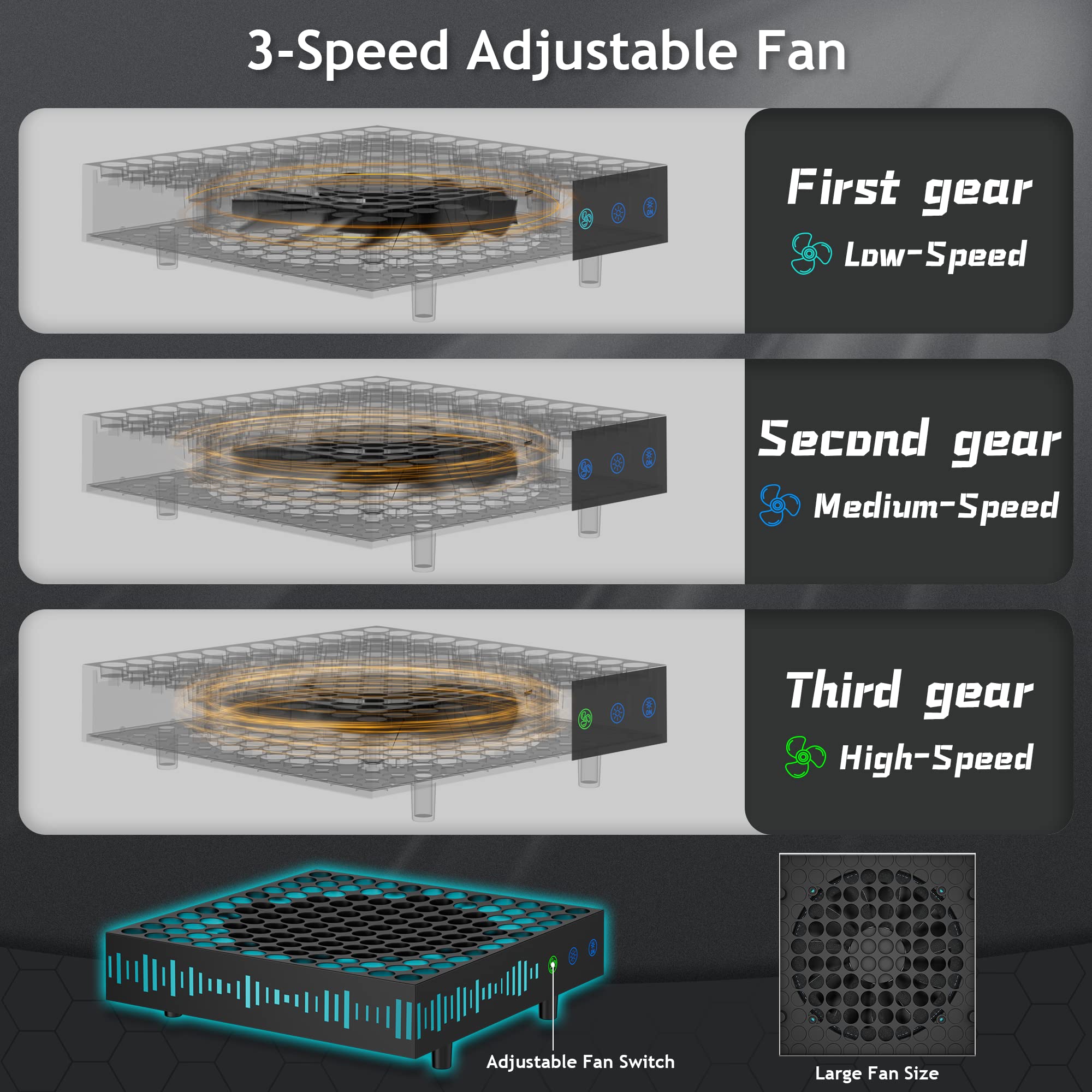 Wall Mount Kit with Cooling Fan for Xbox Series X, Wiilkac Series X Wall Mount kit and Cooling system with 6 Detachable Hooks and RGB Lights, Safely Store and Efficiently Cool Your Console