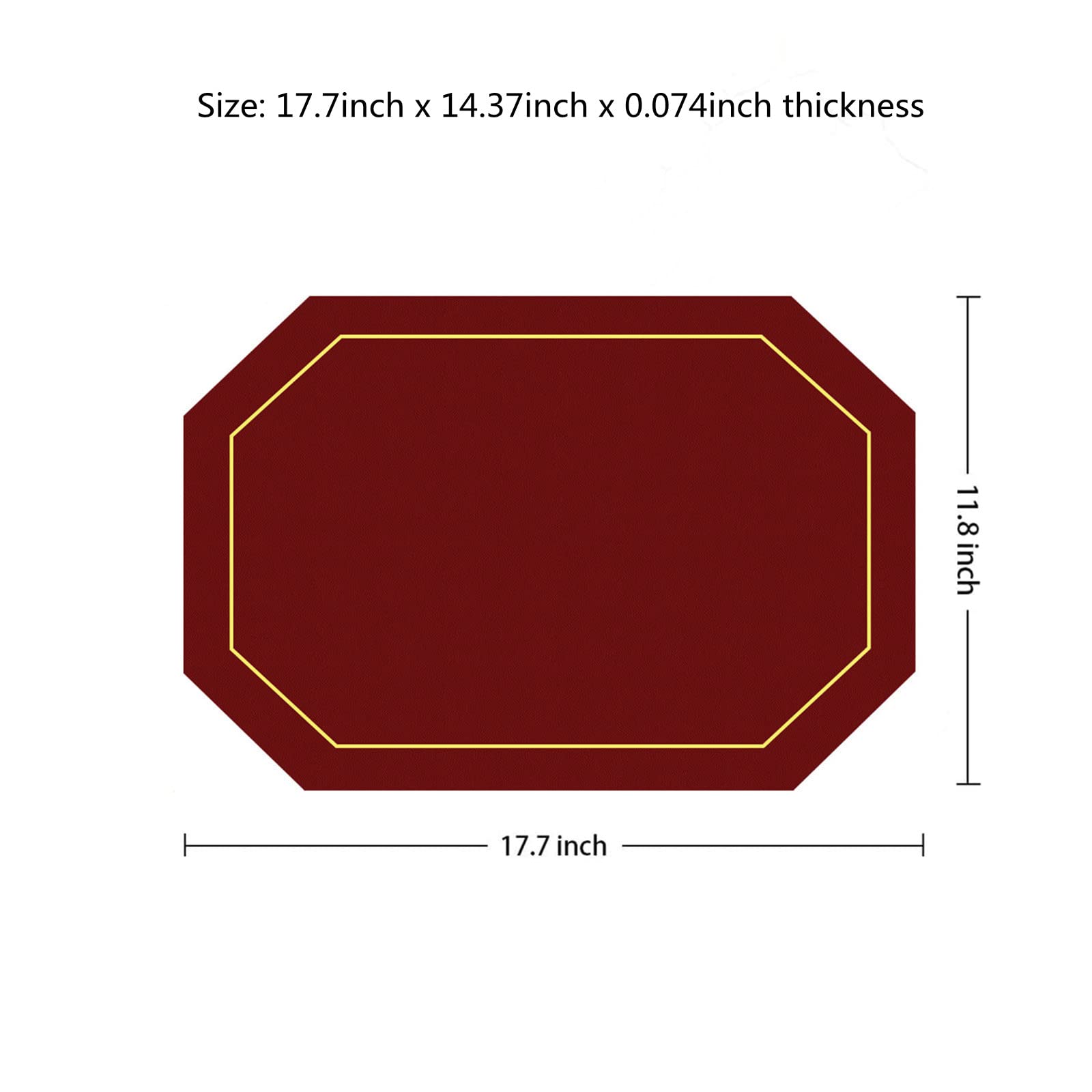 Reversible Placemats Set of 6, Faux Leather Heat Resistant Placemats Washable Table Mats Wipeable Place Mats for Dining Table Wedding Coffee Shop Decoration
