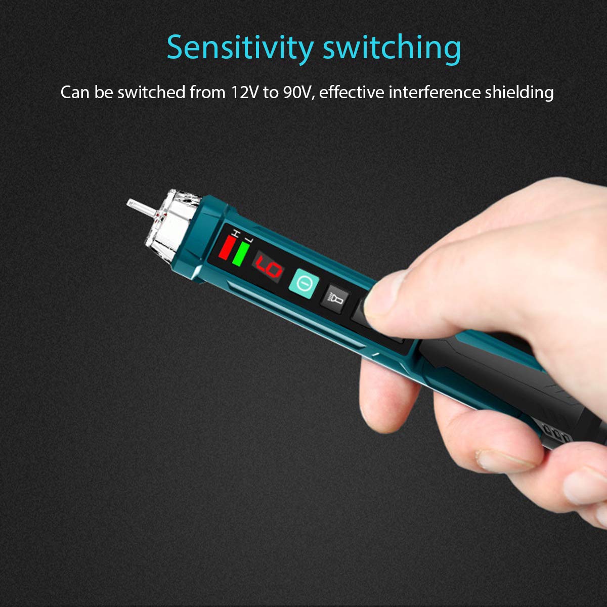 Non Contact Voltage Detector Pen with 9 Gear Adjustable Sensitivity, AICase AC Voltage Tester 12V-1000V with Null Wire Judgment & Alarm Mode and LED Flashlight