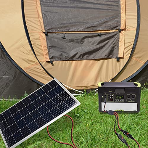 YACSEJAO Solar Charging Splitter Cable Solar Panel Extension Cable 14AWG High Power Pole Port Connector for Portable RV Solar Generator Power Station