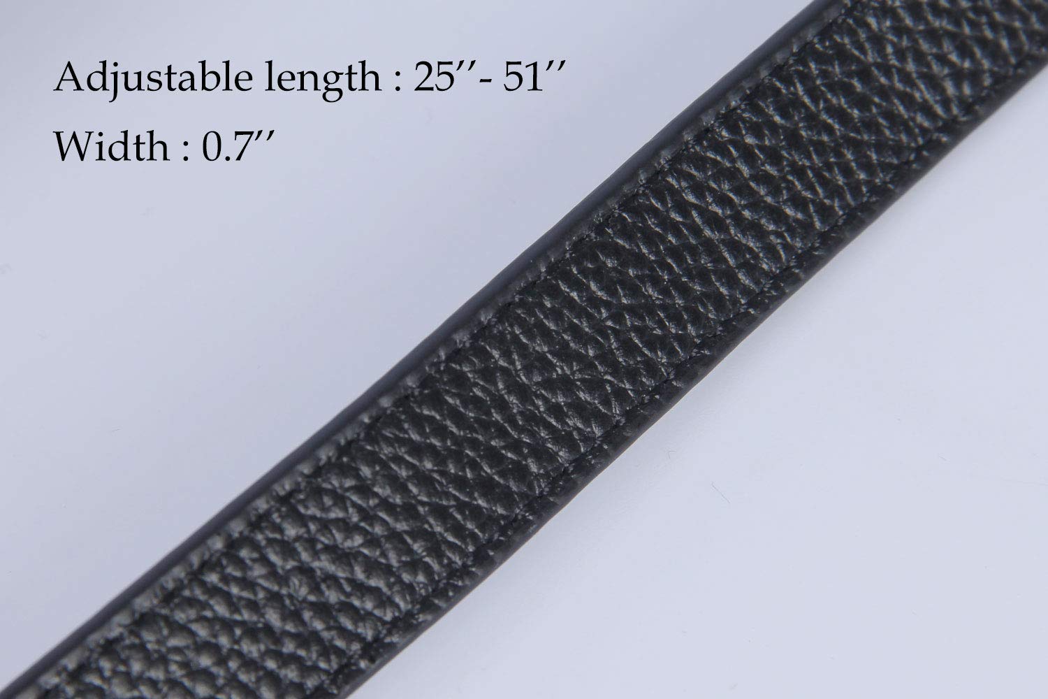 VanEnjoy Full Grain Leather Adjustable Crossbody Straps Replacement - 0.7" Wide, 25"-51" Long(Blue-Gun Buckles)
