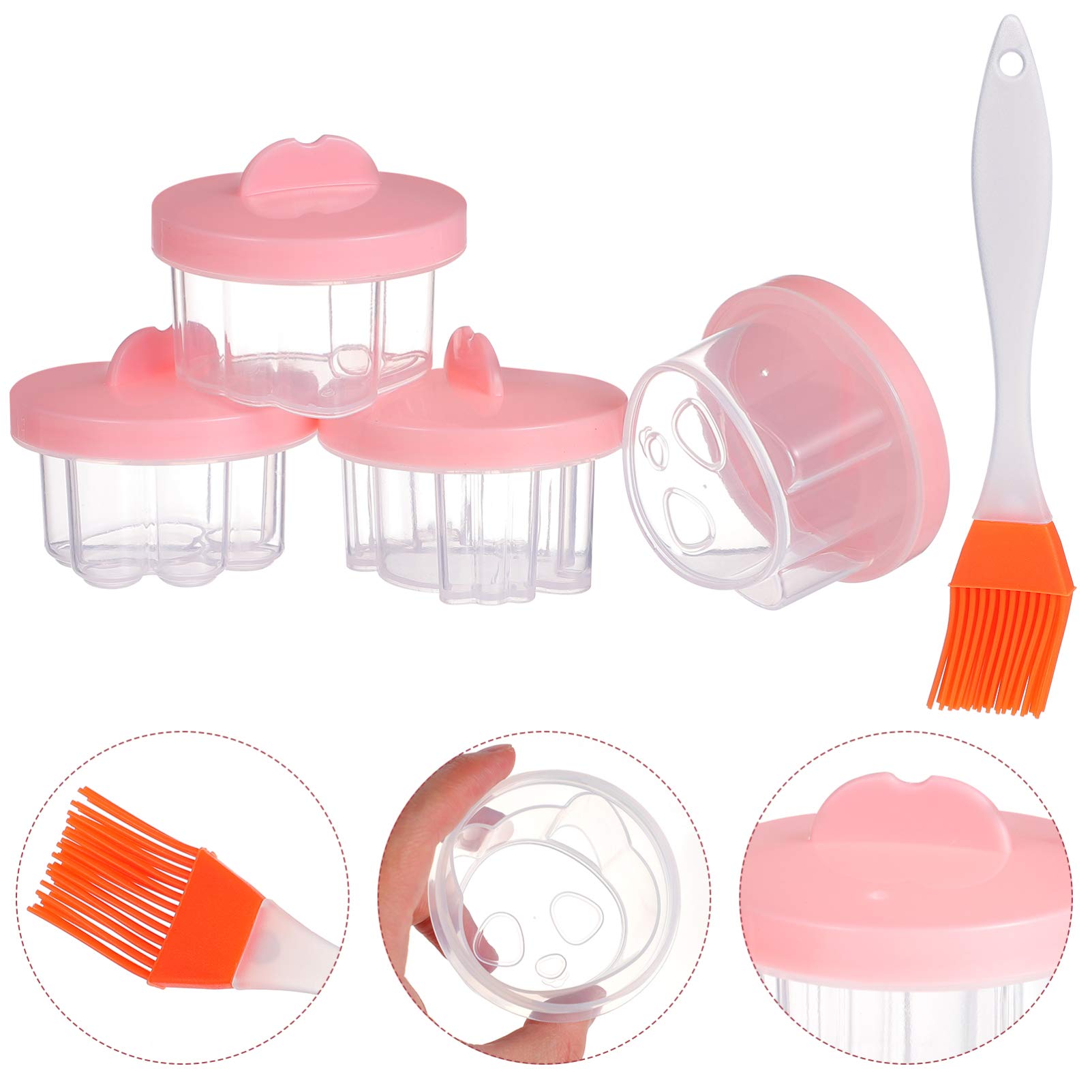 UPKOCH 1 Set Tart Reusable Cooker with Moulds Bites Steam Stovetop Jelly Boiled Poaching Microwave Cups Plastic Silicone Omelette Baking Maker Seamed Sandwiches Cookie Shape Pudding