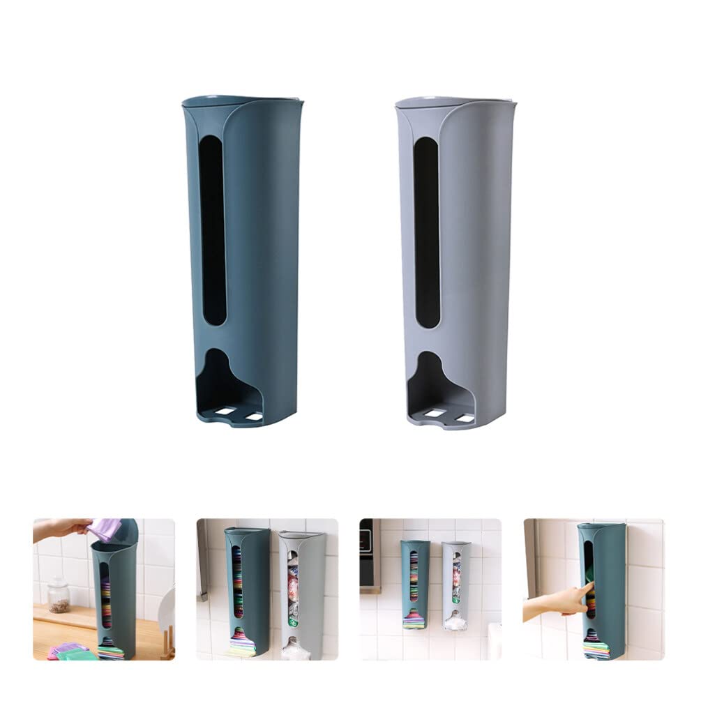 UPKOCH 2 Pcs Plastic Bag Holder Wall Mount Grocery Bag Dispenser Trash Bag Saver Shopping Bags Storage Organizer for Home Kitchen