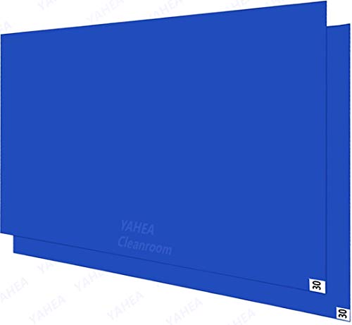 YAHEA Cleanroom Sticky Mats 2 Pack, Blue 24''Ă36'' Construction Tacky/Adhesive Floor Mats for Laboratory Hospital Construction Pet, 40 Microns(30 Sheets Each)