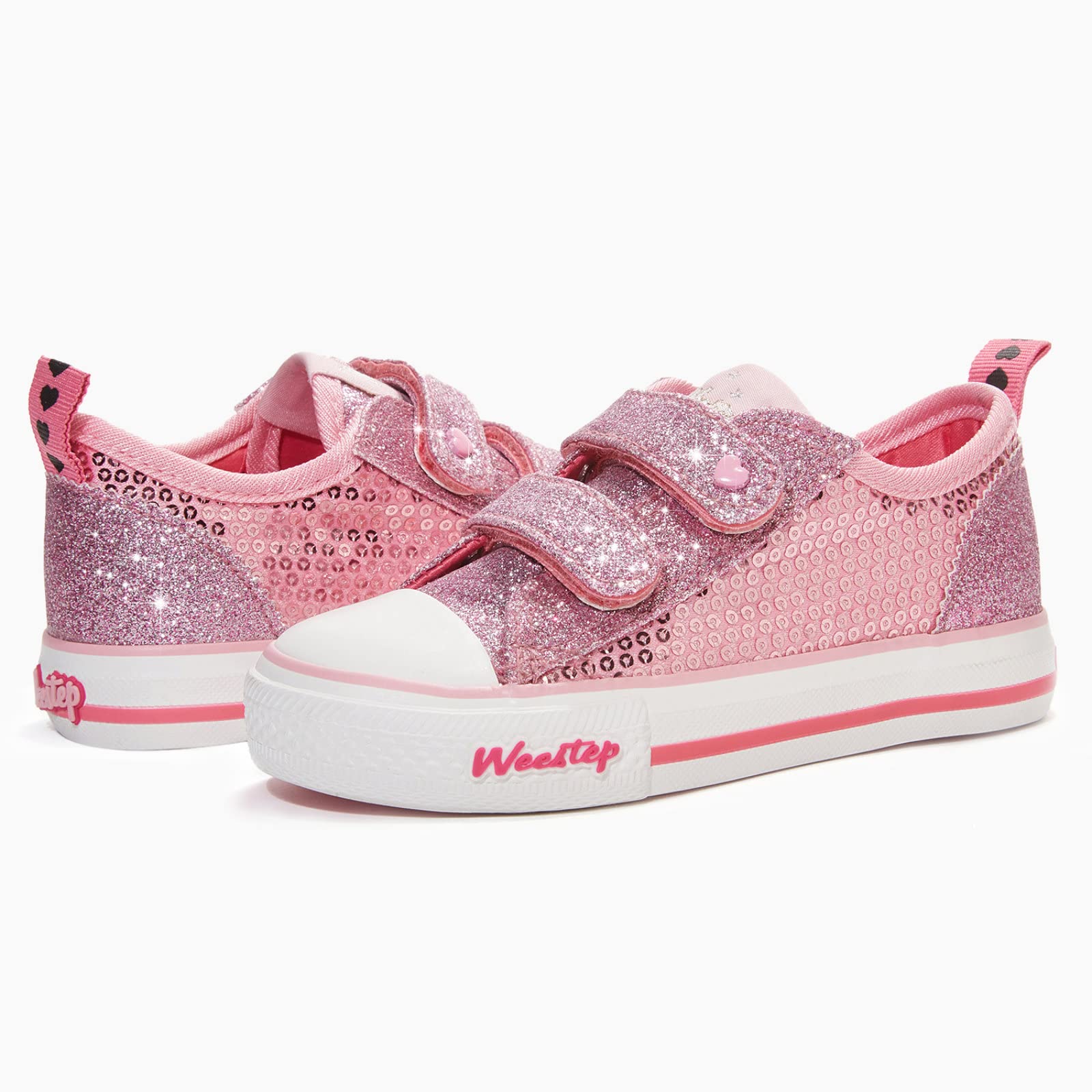 Weestep Toddler/Littke Kid Girls Glitter School Casual Sneakers Sequin/Pink 2 7 Toddler