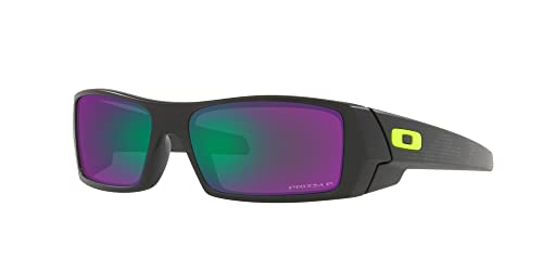 Oakley Men's Oo9014 Gascan Rectangular Sunglasses, Hi Res Matte Black/Prizm Jade Polarized, 60 mm