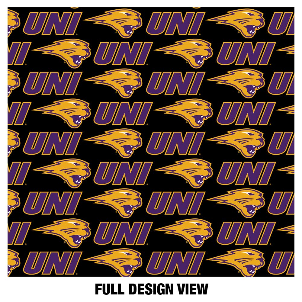 Popfunk University of Northern Iowa Logo Repeat - UNI Panthers Home 1-Ply Reusable Face Mask Covering with Adjustable Nose Wire, Unisex