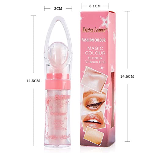 Polvo De Hadas Highlighter Makeup Powder,White Highlighter Makeup,the Natural Three-dimensional Face Glitter Blusher,Inner Corner Eye Highlighter for Women's Day Gift (01 White moonbeam)