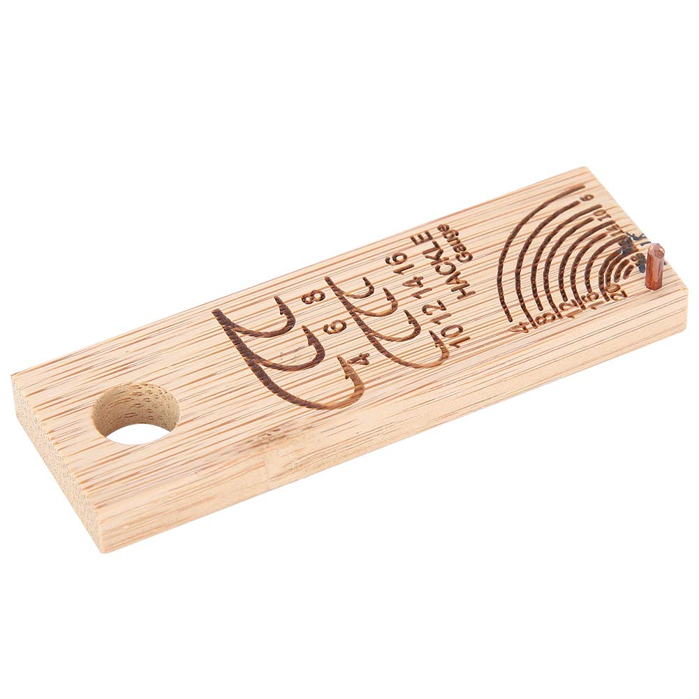 Shanrya Lightweight Convenient to Use Wooden Fish Hook Ruler, Easy to Carry and Store Fish Hook Ruler, Fishing Tool Accessory for Measuring Fish Hook Size