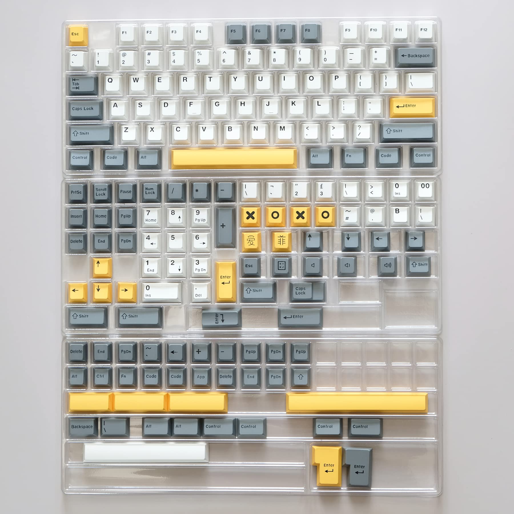UniCusMech Cherry Profile Keycaps Double Shot ABS 173 Keys ANSI & ISO Layout Keycaps for Mechanical Gaming Keyboard Cherry MX Switches (Heavy Industry)
