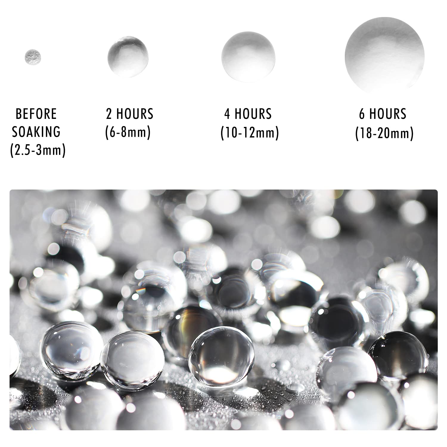 NOTCHIS 20,000 Colorful Water Gel Beads, 10 Colors 2 Sizes