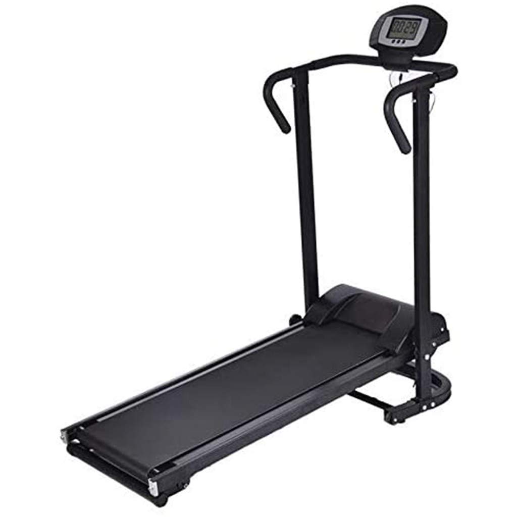 OKBOP Folding Incline Manual Treadmills for Home, Compact Portable Under Desk Mini Running Machine with LED Display, Foldable Small Walking Exercise Fitness Equipment for Small Space (Black)