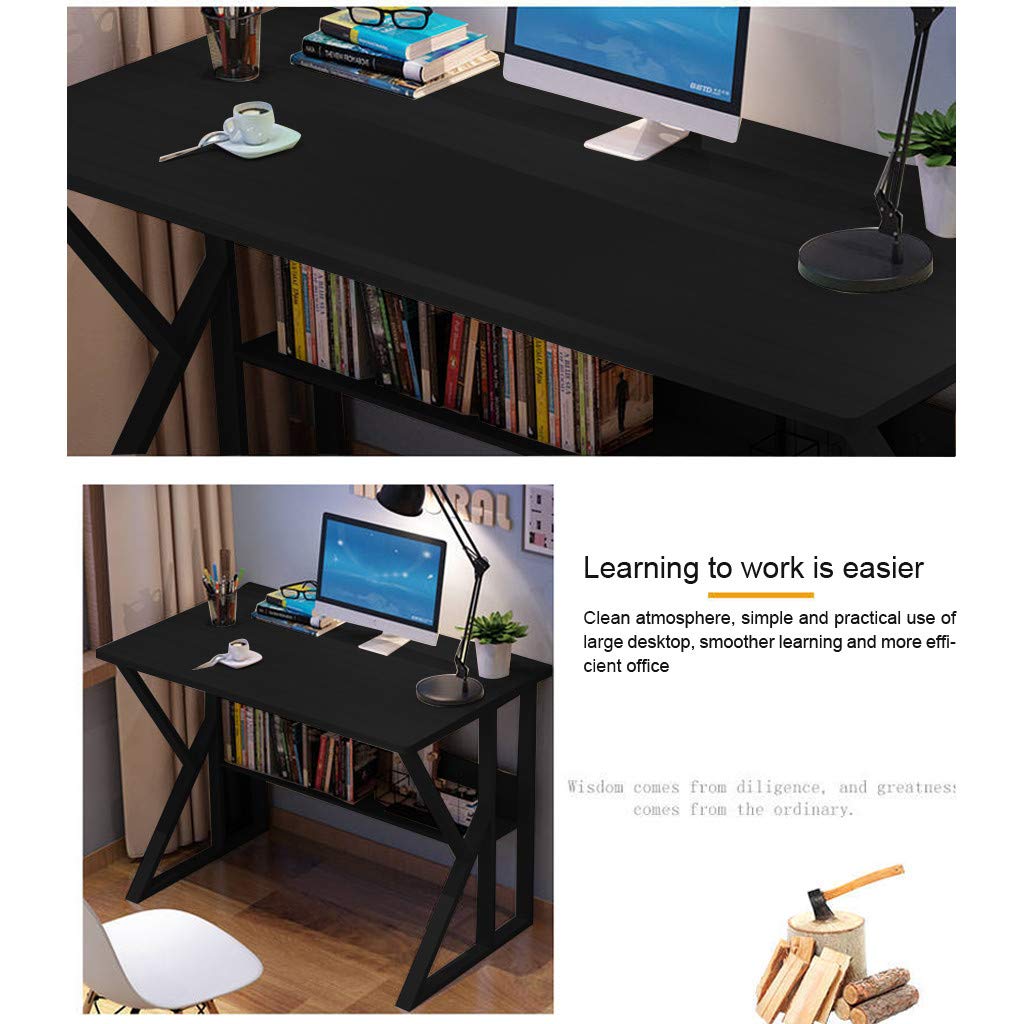 OKBOP Computer Desk, Gaming Desk, Modern Economic Small Home Office Desk with Storage Shelves Under Desk, 47 Inch Student Writing Desk Table Wood