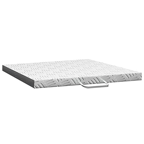 VEVOR Griddle Cover, Compatible with Blackstone 28" Griddle, Light Aluminum Diamond Plate Sheet Grill Lid with Stainless Steel Handle for Outdoor BBQ Black Stone Grill Accessories, Silver