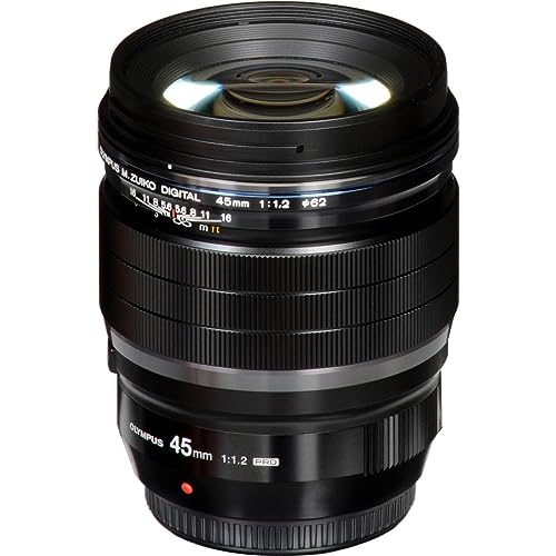 OM SYSTEM OLYMPUS M.Zuiko Digital ED 45mm F1.2 PRO For Micro Four Thirds System Camera, Ultra Bright F1.2 lens, Weather Sealed Design, MF Clutch, L-Fn Button