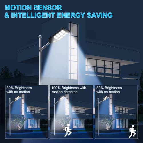 WYWNA 3 PCS Solar Street Lights Outdoor Waterproof BC800 Outdoor Solar Lights 800W