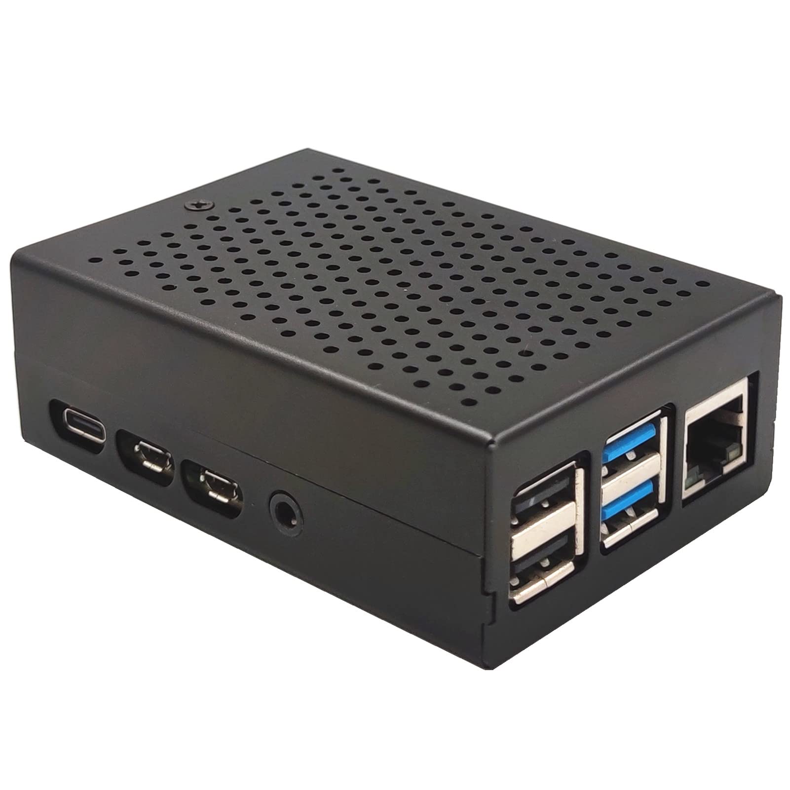 WEIYIXING Raspberry Pi 4 Metal Case with Cooling Fan, Aluminum Alloy Case Compatible with Raspberry Pi 4 Model B (Black)