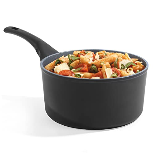 Russell Hobbs RH02131EU7 Saucepan Set, 3 Piece Non-Stick Induction Pans with Lids, 16/18/20cm, Tall Body for Larger Capacity Batch Cooking, Use Little or No Oil, Crystaltech Graphite Collection