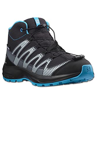 Salomon Kids XA PRO V8 MID CLIMASALOMON Waterproof Hiking Boots, Black/Monument/Hawaiian Ocean, 15 US Unisex Little