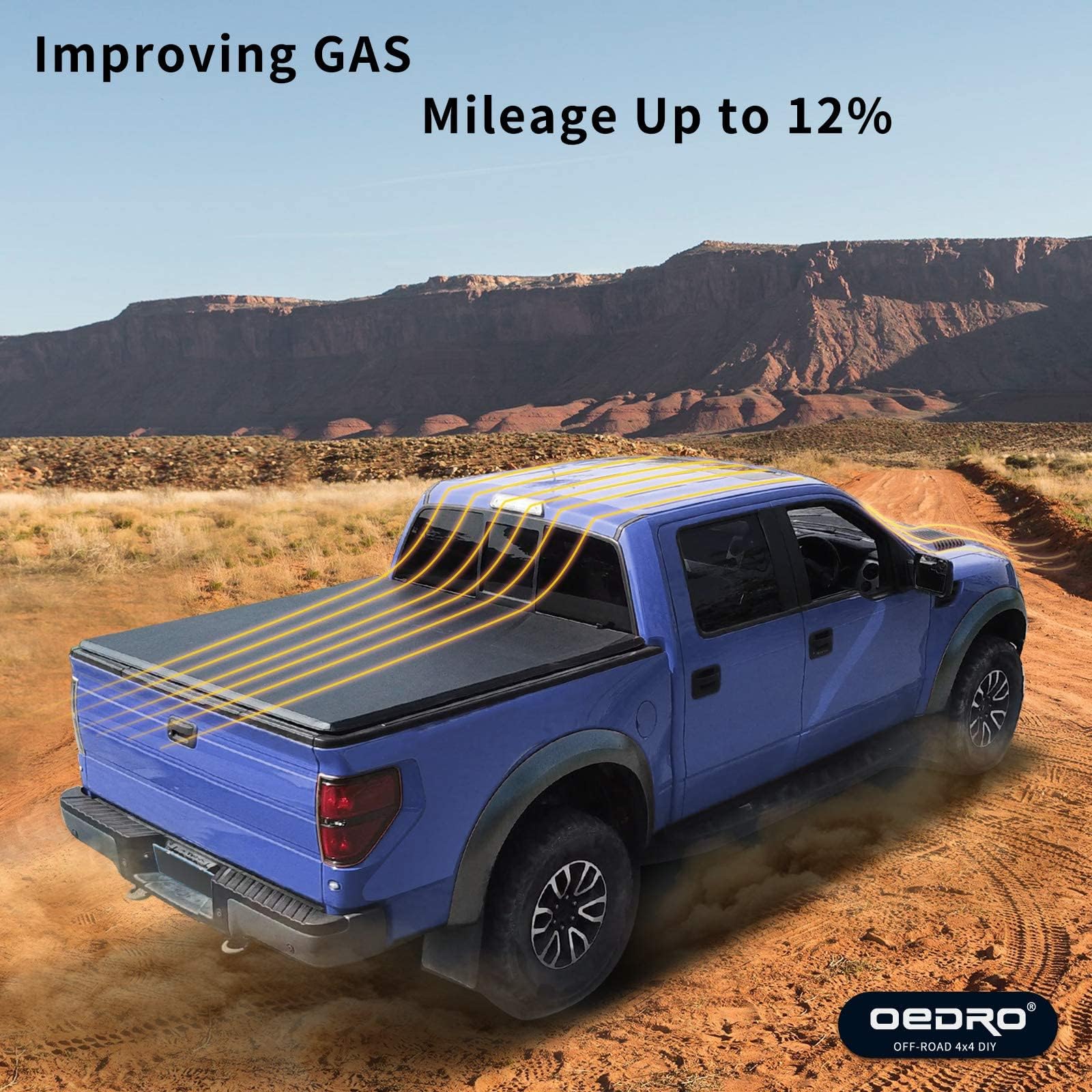 OEDRO Soft Trifold Truck Bed Tonneau Cover Compatible with 2009-2024 Dodge Ram 1500 (Incl. 2019-2024 Classic & New Body Style), Fleetside 5.6 Feet Bed (for Models Without Ram Box)