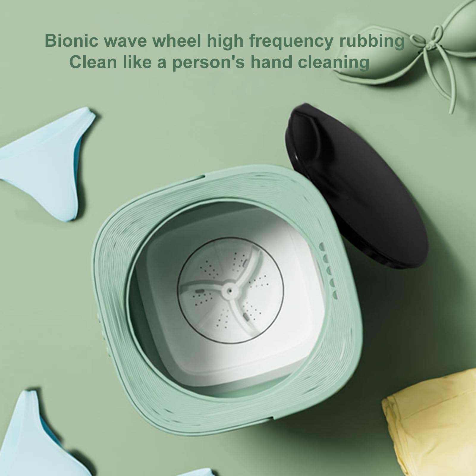 Portable Washing Machine,Foldable Mini Washer,6.5L,3 Modes Deep Cleaning,Detachable Drain Basket,Low Noise Mini Washing Machine for Underwear,Baby Clothes,Socks,Briefs Washing,Mini