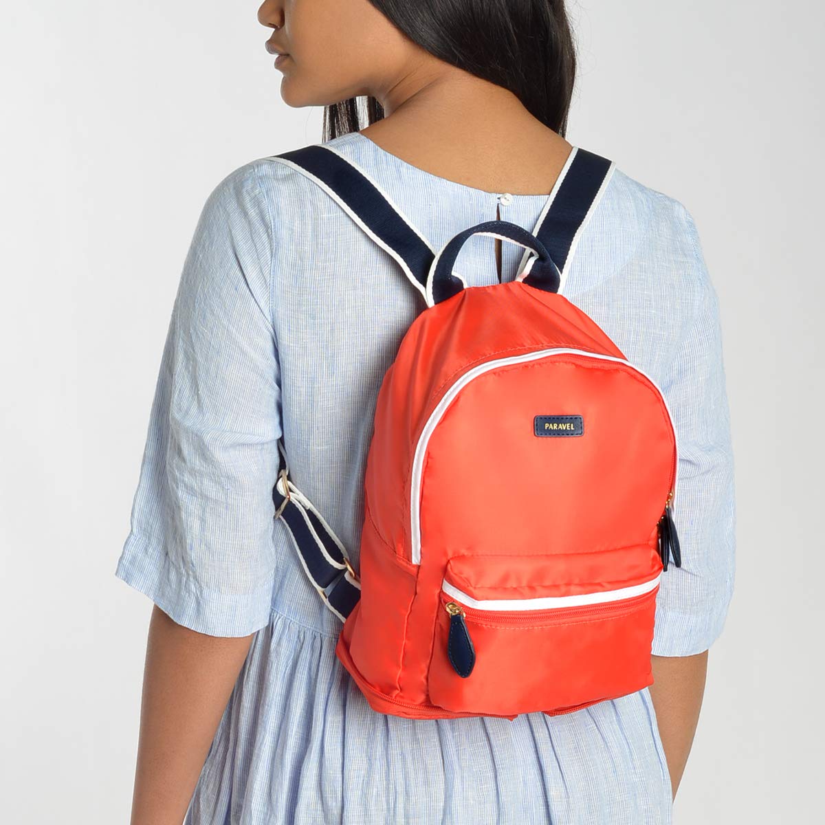 Paravel Fold-Up Mini Travel Backpack | Everyday Lightweight & Packable Nylon Daypack | Bebop Red