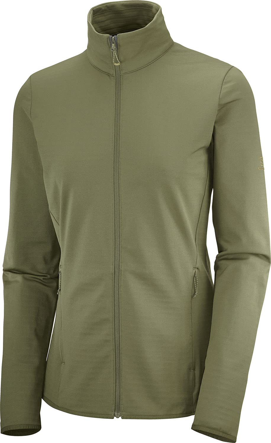 Salomon Women's Standard OUTRACK Full Zip MID W, Olive Night, L