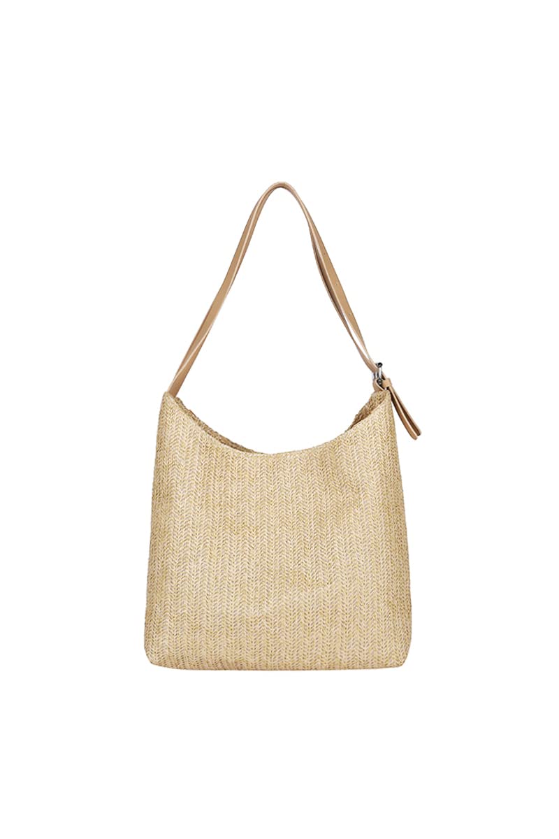 Ulisty Women Straw Bag Weave Bag Summer Beach Bag Tote Bag Shoulder Bag Handbag khaki