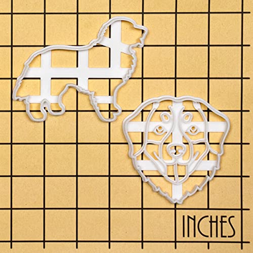 Set of 2 Bernese Mountain Dog cookie cutters (Designs: Face and Silhouette), 2 pieces - Bakerlogy