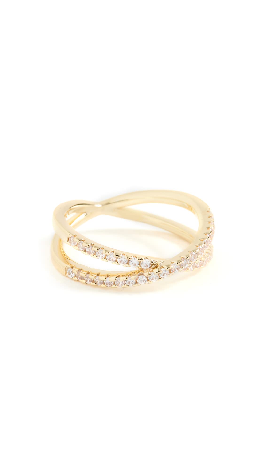 SHASHI Women's Stacey Pave Ring, Gold, 7