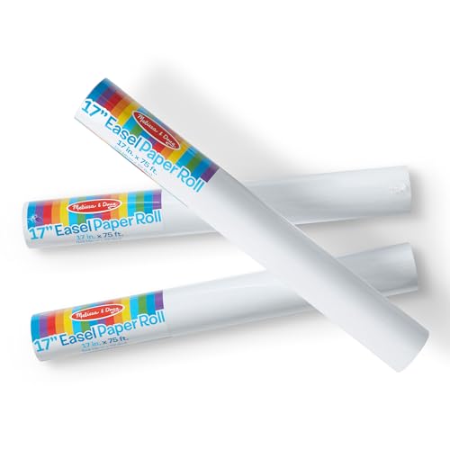Melissa & Doug Deluxe Easel Paper Roll Replacement (17 inches x 75 feet) - 3-Pack - FSC Certified