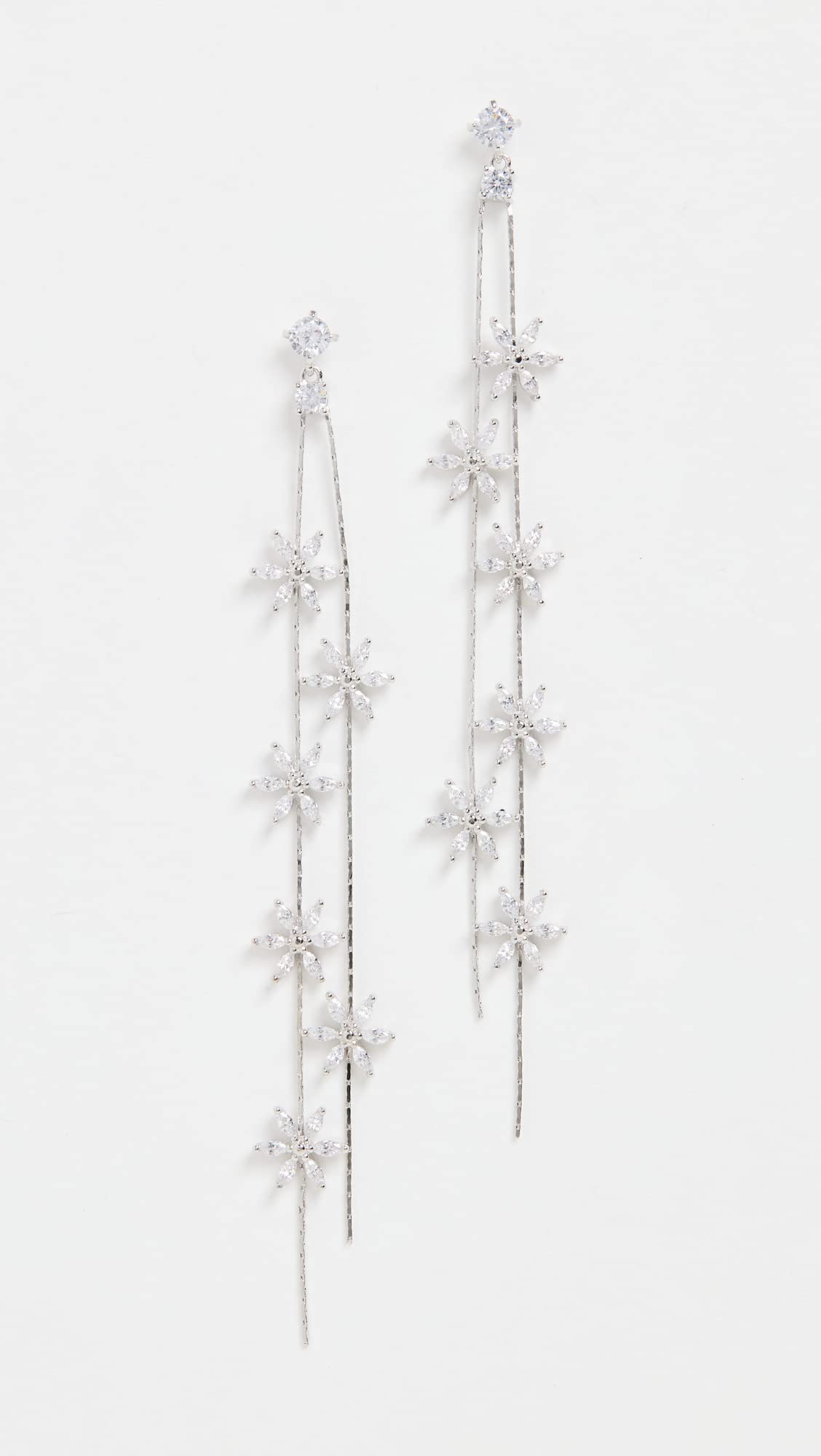 SHASHI Women's Whisper Earrings, White Gold, One Size