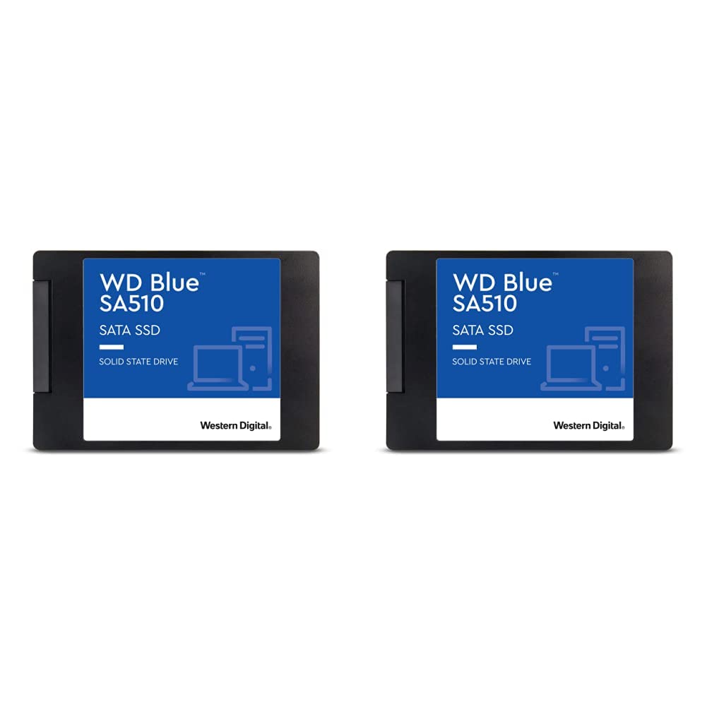 Western Digital 1TB WD Blue SA510 SATA Internal Solid State Drive SSD - SATA III 6 Gb/s, 2.5"/7mm, Up to 560 MB/s - WDS100T3B0A & 500GB WD Blue SA510 SATA Internal Solid State Drive SSD