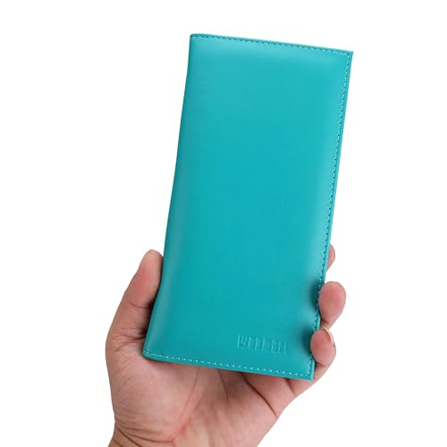 LYOOmaLL Leather Checkbook Cover for Personal Checkbook, Checkbook Cover For Women & Men, RFID Blocking Checkbook Holder Wallet for Duplicate Checks