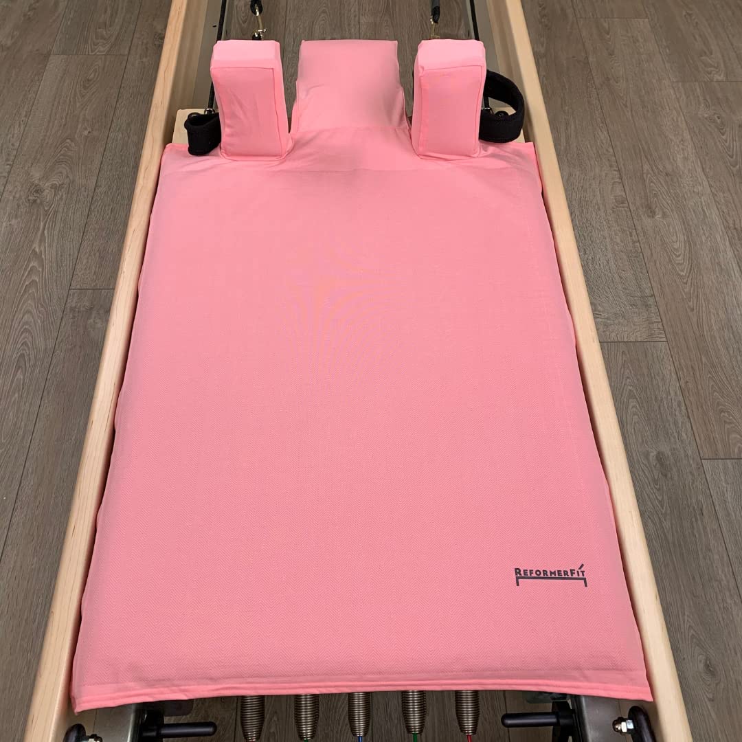 ReformerFit Pilates Towel/Cover with Total Coverage for Reformer - The Studio - Flat End (Peony Pink)
